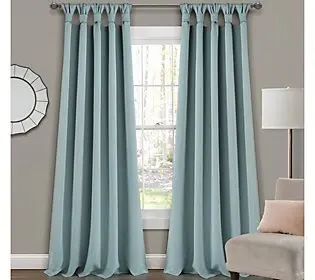 LUSH DECOR Insulated Knotted Tab Top Blackout 52'x95' Window Panels
