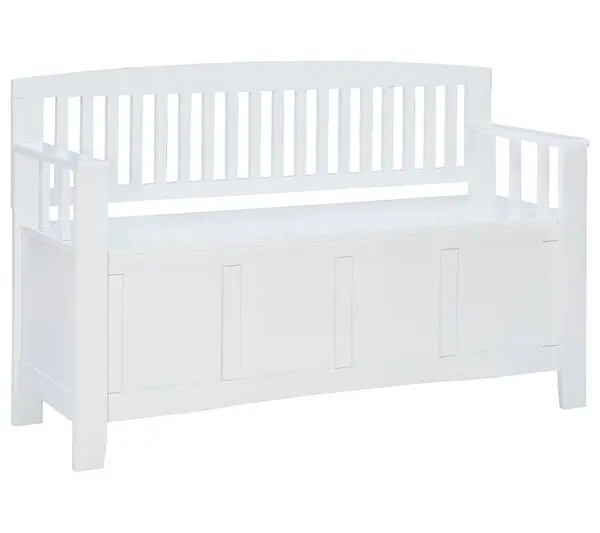 LINON Home Munn Lift-top Storage Bench With Bac K & Arm Rests