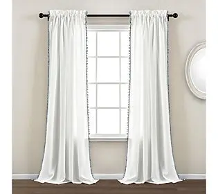 LUSH DECOR Pom Pom Single Window Panel By