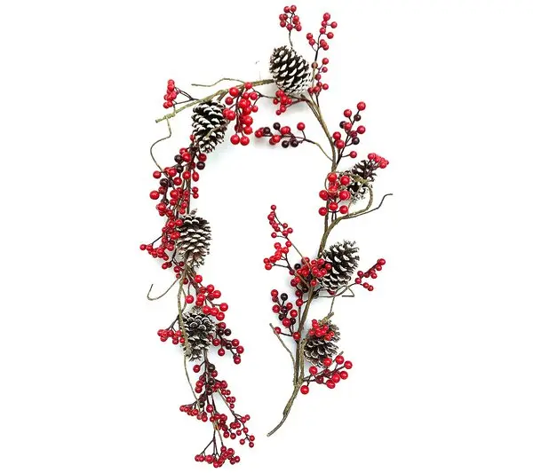 BRITE STAR 5' Berry And Pinecone Garland