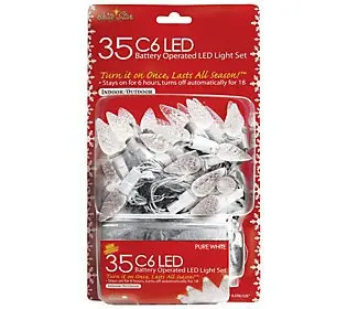 BRITE STAR B/op 35 Lt C6 Led Light Set, Pure Wh Ite, White Wir