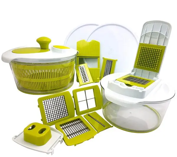 MEGACHEF 10-in-1 Salad Spinner, Slicer, Dicer, And Chopper
