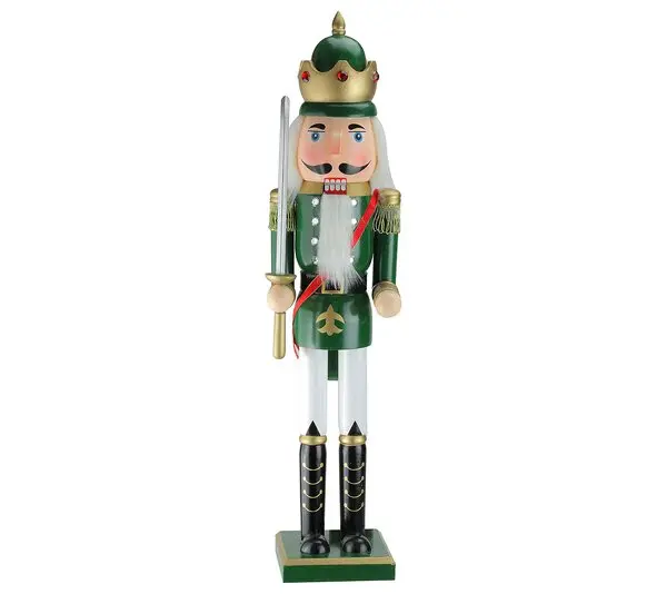 NORTHLIGHT 24' Green And Gold Nutcracker King W Th Sword