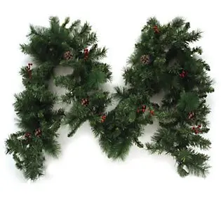 BRITE STAR 9' Chesapeake Pine Garland With Berr Ies