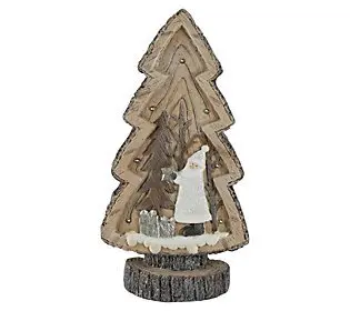 NORTHLIGHT 20' Rustic Glittered Tabletop Tree W Winter Scene