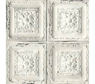 NEXTWALL Faux Tin Tile Peel And Stick Wallpaper Roll