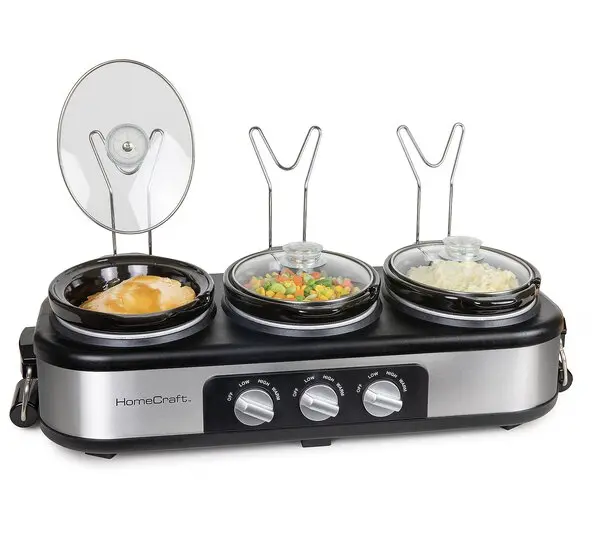 HOMECRAFT 3-station 1.5-quart Slow Cooker Buffe T