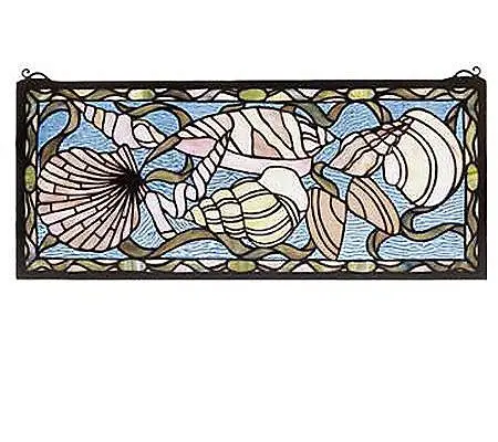 MEYDA Tiffany Style Seashells Window Panel