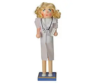 NORTHLIGHT 15-inch Wooden Nurse Nutcracker With Stethoscope