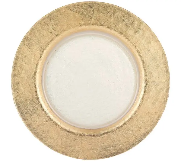 BADASH CRYSTAL Crystal Authentic Leaf Round 13' Glass P Late