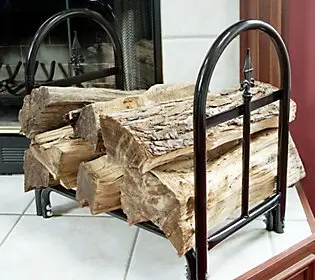 NATURE SPRING Fireplace Log Rack With Finial De Ign