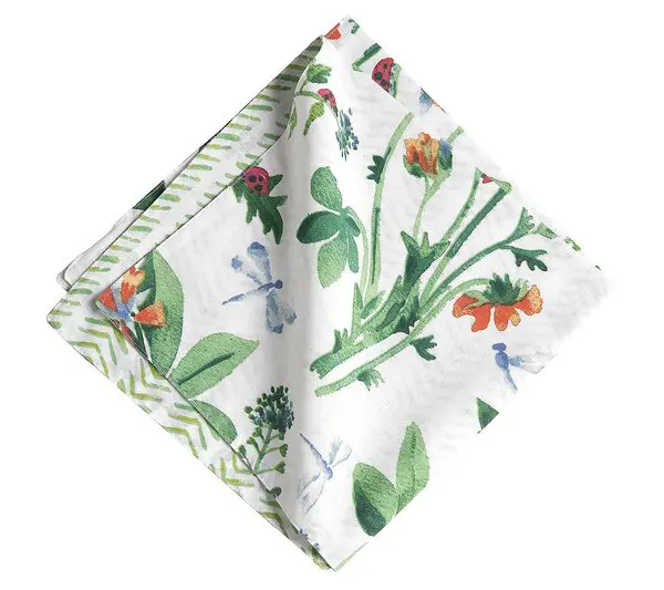 VALERIE PARR HILL Clover Bug St. Patrick's Day Napkin Set Of 6 Valerie