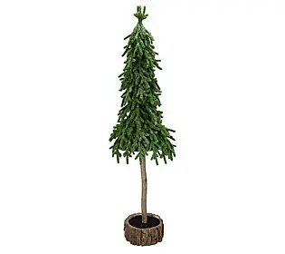 NORTHLIGHT 29.5-inch Downswept Iced Tree Wood B Ase Unlit