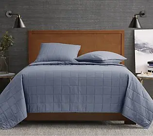 London Fog Garment Wash Solid Twin/twin Xl 2-pi Ece Quilt Set