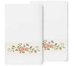 LINUM HOME TEXTILES Rebecca 2pc Embellished Bat H Towel Set