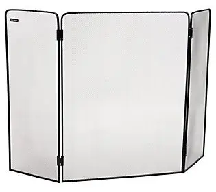 MIND READER Black 3 Panel Fire Place Screen Doo R Panel