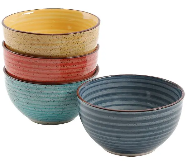 Gibson Color Speckle 4-piece 5.25 Cereal Bowlset