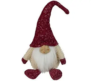 NORTHLIGHT 17' Ivory & Red Chubby Smiling Gnome Plush Decor