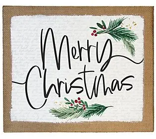 SINCERE SURROUNDINGS Merry Christmas Holly Canvas Sincere Surroun Dings
