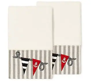 LINUM HOME TEXTILES Ethan 2pc Embellished Hand Towel Set