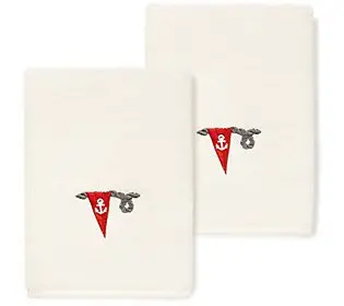 LINUM HOME TEXTILES Ethan 2pc Embellished Washcloth Set