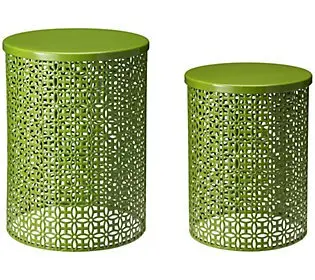 GLITZHOME Graduated Plant Stand Or Accent Table Or Stool S/2
