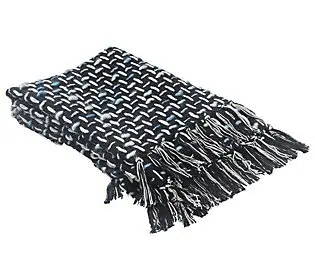 OX BAY TRADING CO. Ox Bay Trading Modern Ombre Interwoven Throw W Th Fringe