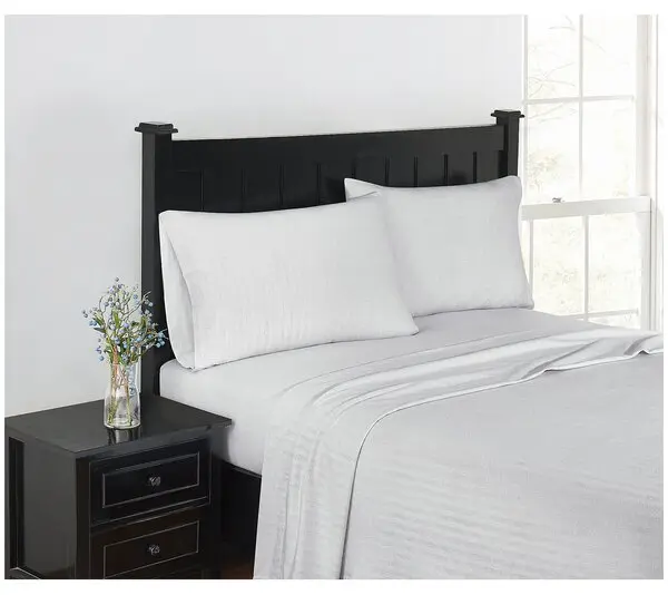 London Fog Herringbone Flannel 4 Piece Flannel Sheet Set