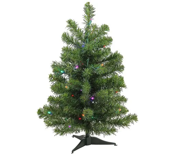 NORTHLIGHT 2' Med Canadian Pine Faux Tree -mult Icolor