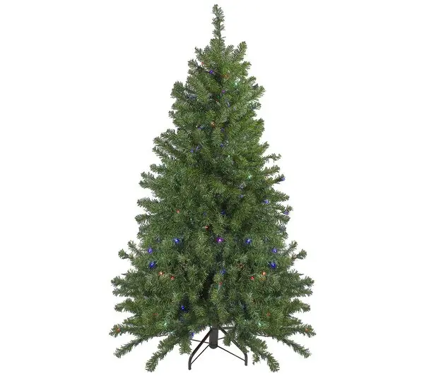 NORTHLIGHT 5' Med Canadian Pine Faux Tree Mul Ti Led Lights