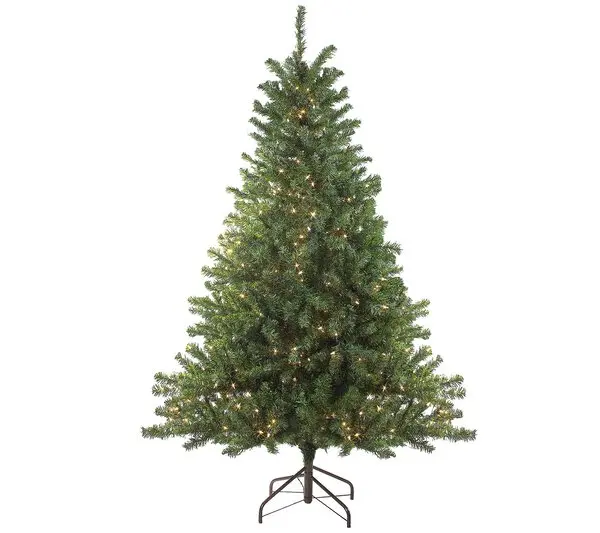 NORTHLIGHT 8' Med Canadian Pine Faux Tree Cle Ar Lights