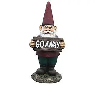 SANTA'S WORKSHOP Go Away Resin Gnome By
