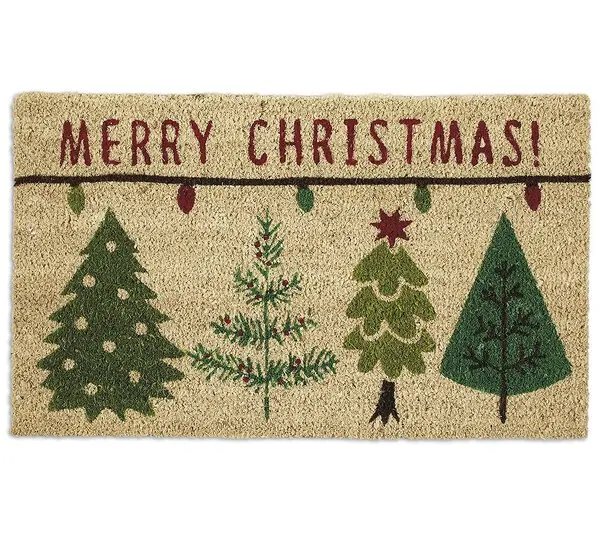 DESIGN IMPORTS Dii Merry Christmas Trees Natural Coir Doormat