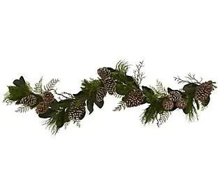 NEARLY NATURAL 6' Pinecone And Pine Artificial Garland Near Ly Natural