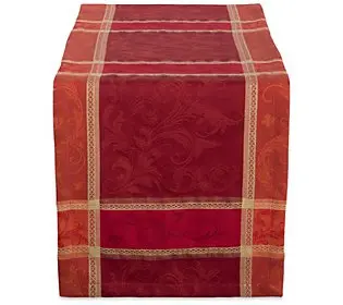 DESIGN IMPORTS Harvest Wheat Jacquard Table Run Ner 14'x72