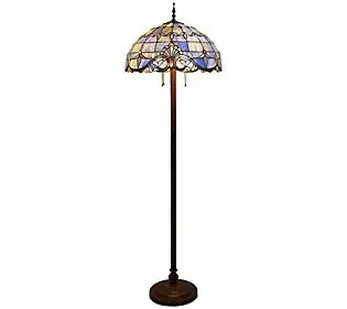 RIVER OF GOODS 64'h Stained Glass Allistar Floo R Lamp