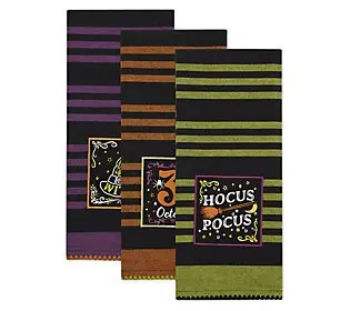 DESIGN IMPORTS Set Of 3 Witchful Thinking Kitch En Towels