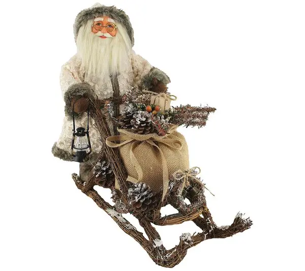 SANTA'S WORKSHOP 18' Woodsman On Mushing Sled Santa's Worksho P