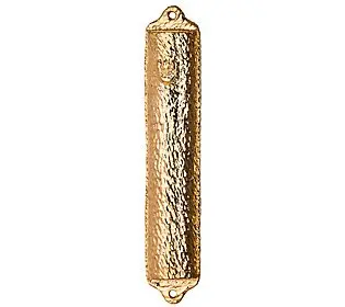 COPA JUDAICA Mezuzah Case Hammered Goldtone