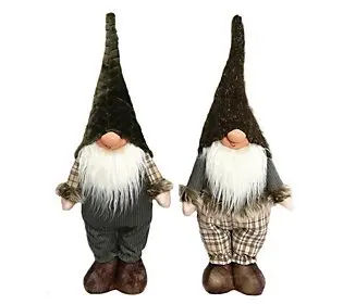 SANTA'S WORKSHOP 20' Happy Gnomes, Set Of 2