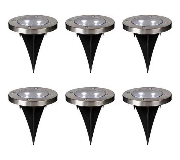 GLITZHOME Solar Powered Led Pathway Ground Ligh S S/6
