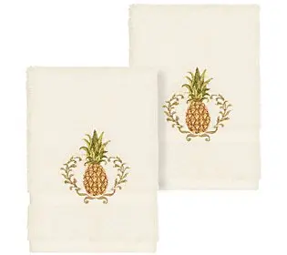 LINUM HOME TEXTILES Welcome 2pc Embellished Was Hcloth Set