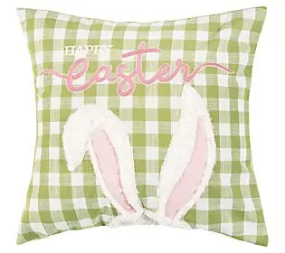 VALERIE PARR HILL 18' X 18' Easter Bunny Ears Spring Throw Pillow Valerie