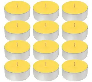 LUMABASE Extra Large Citronella Tea Light Candl Es- Set Of 12