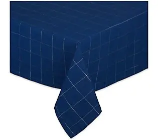 DESIGN IMPORTS 60' X 120' Blue Metallic Windowp Ane Tablecloth