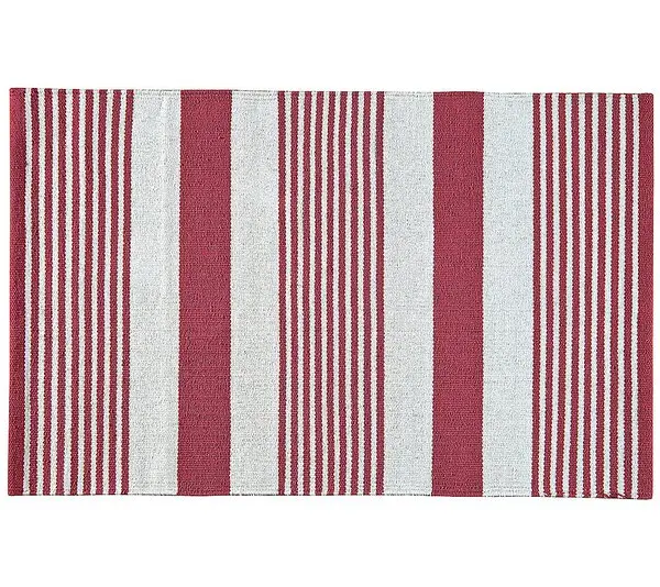 C&F HOME Red & White Rug 2' X 6