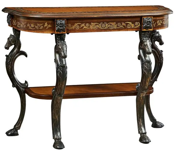 POWELL Masterpiece Floral Demilune Console Tabl E