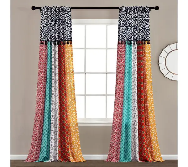 LUSH DECOR Boho Patch 45'x 84' Set Of 2 Window Panels L Ush Decor