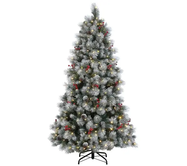 NATIONAL TREE COMPANY National Tree7.5 Ft. Snowy Glacier Pine Tree W ...
