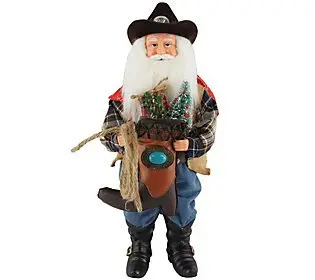 SANTA'S WORKSHOP 15' Cowboy W/western Boot Stocking Santa San Ta's Workshop